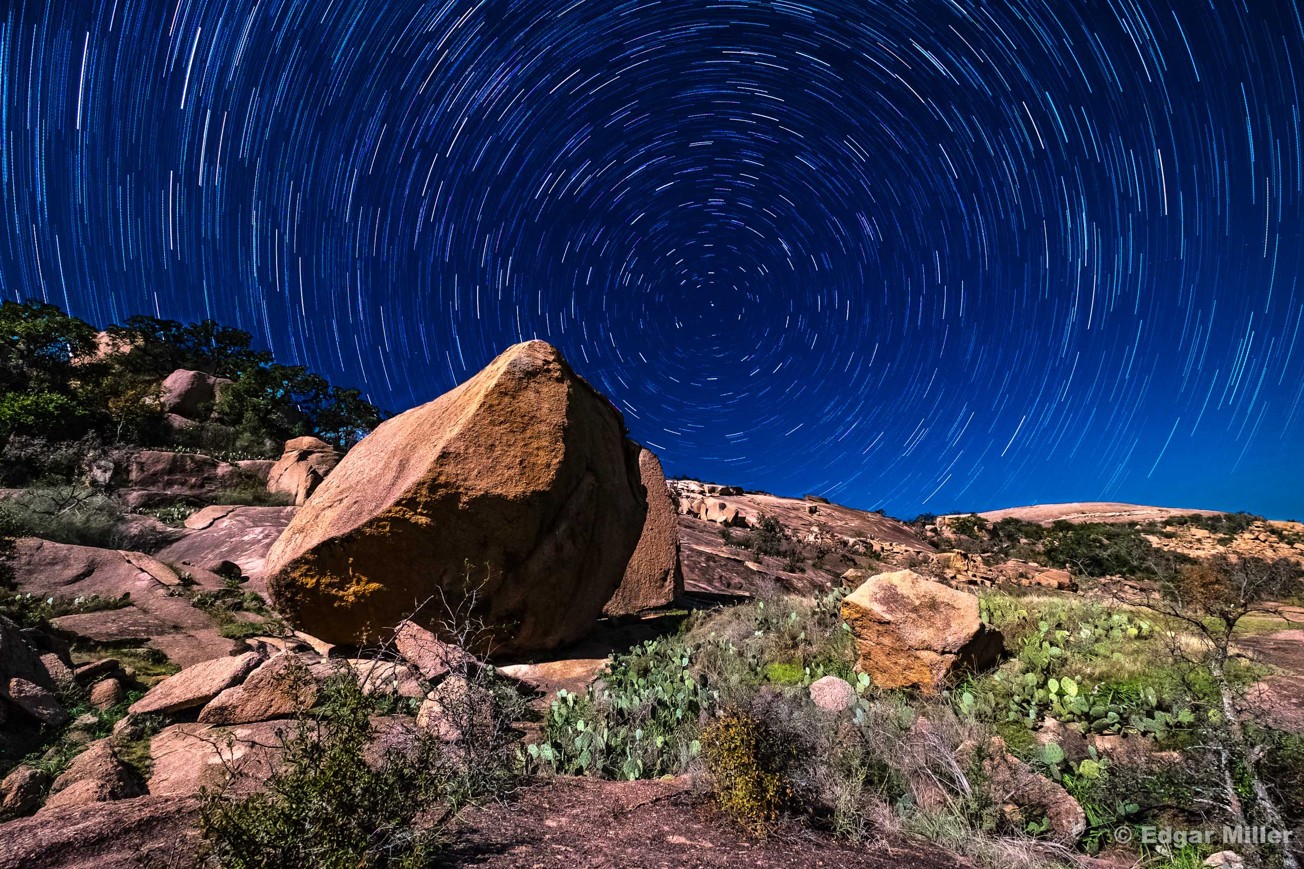 Moon Light on Enchanted Rock
